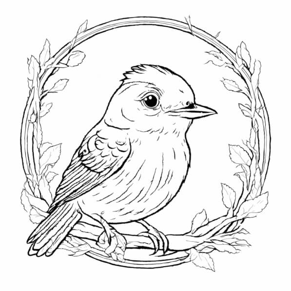 Download Detailed line drawing of a bird Coloring pages Online ...
