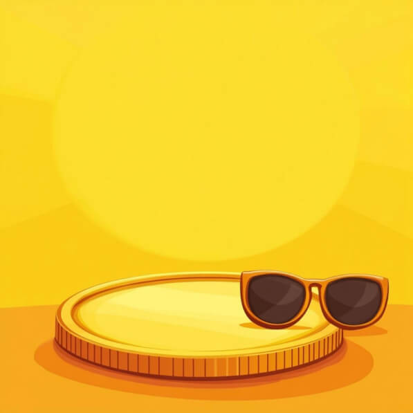 Download Sunny Coin with Sunglasses Backgrounds Online - Creative Fabrica