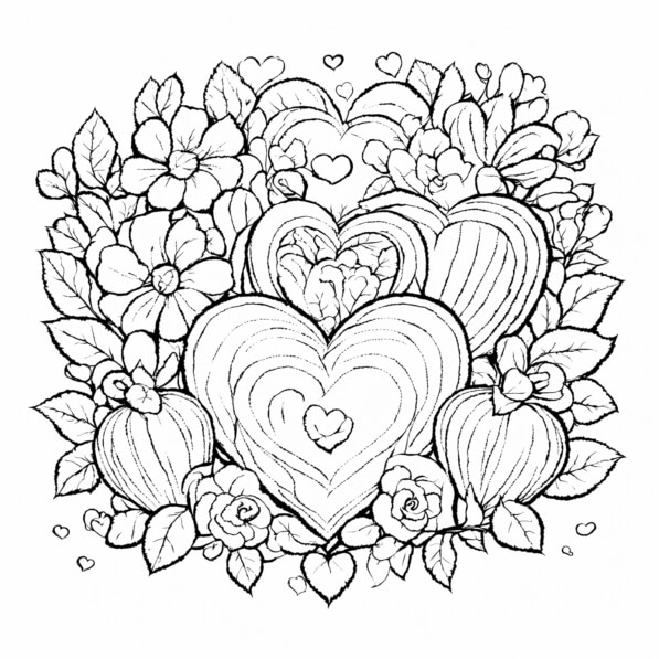 Download Intricate Heart and Floral Design Coloring pages Online ...