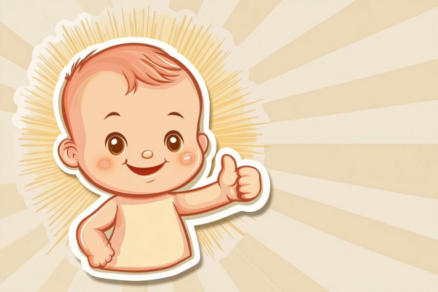 Download Cheerful Cartoon Baby Giving Thumbs Up Backgrounds Online ...