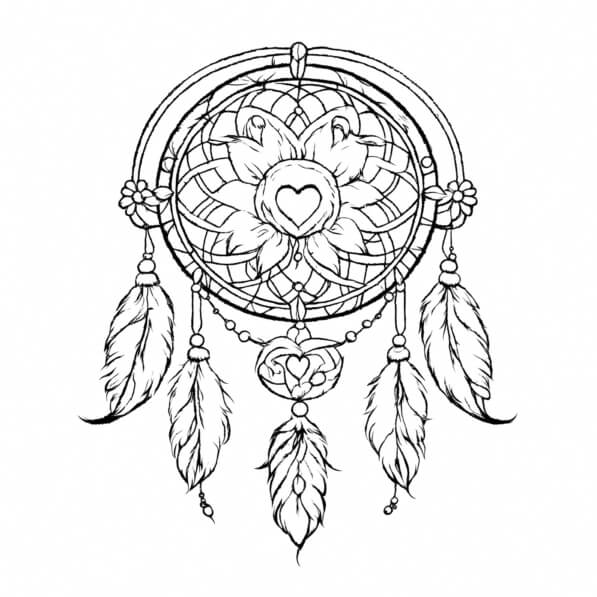 Download Intricate Dreamcatcher Design Coloring pages Online - Creative ...