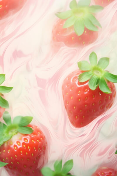 Download Fresh Strawberries in Creamy Swirl Background Backgrounds ...