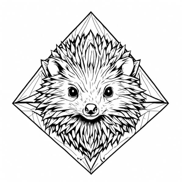 Download Stylized Hedgehog Illustration Coloring pages Online ...
