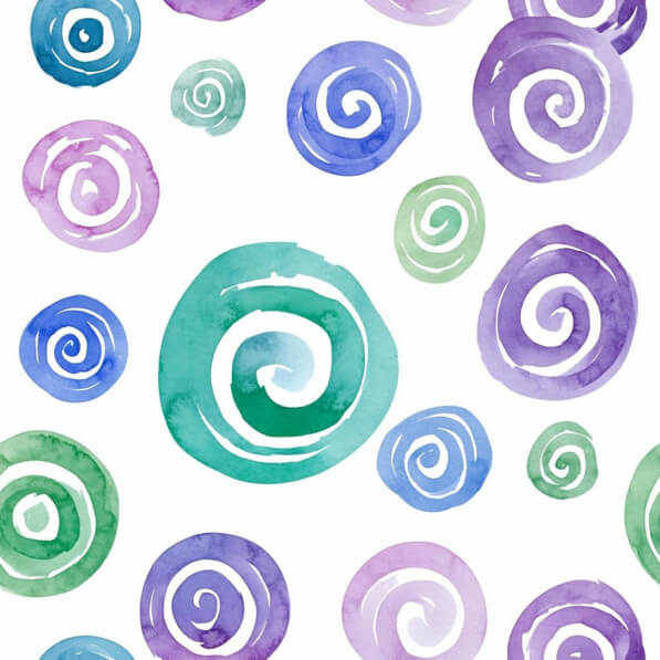 Baixe Padrões coloridos em espiral em aquarela Padrões - Creative Fabrica