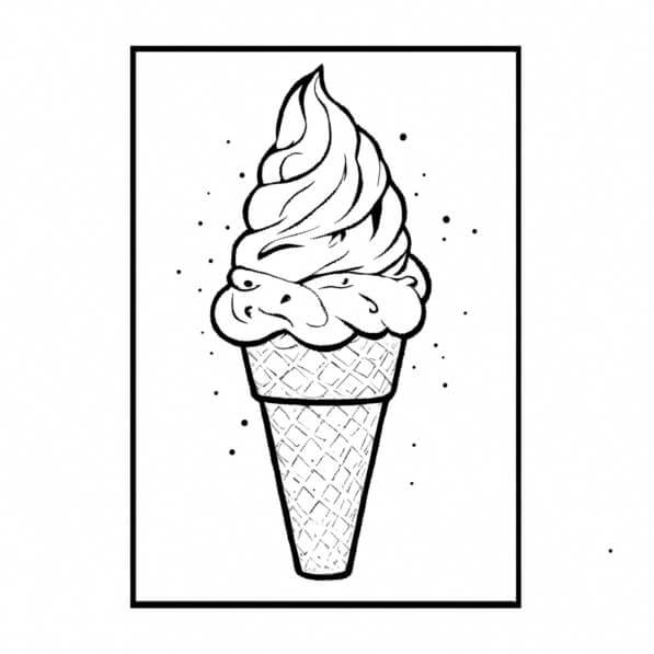 Download Ice Cream Cone Coloring pages Online - Creative Fabrica