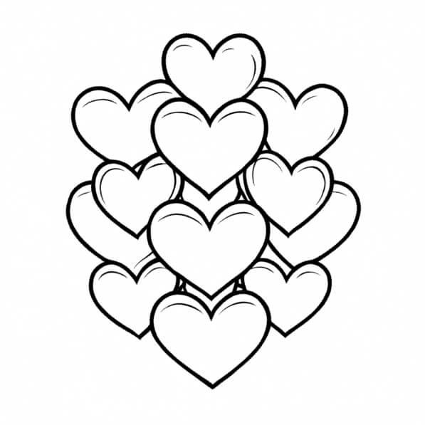 Download Stacked Hearts Illustration Coloring pages Online - Creative ...