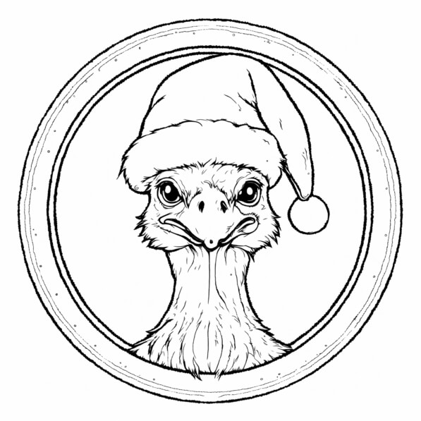 Descarga Struz con gorro de Santa Páginas para colorear En Línea ...