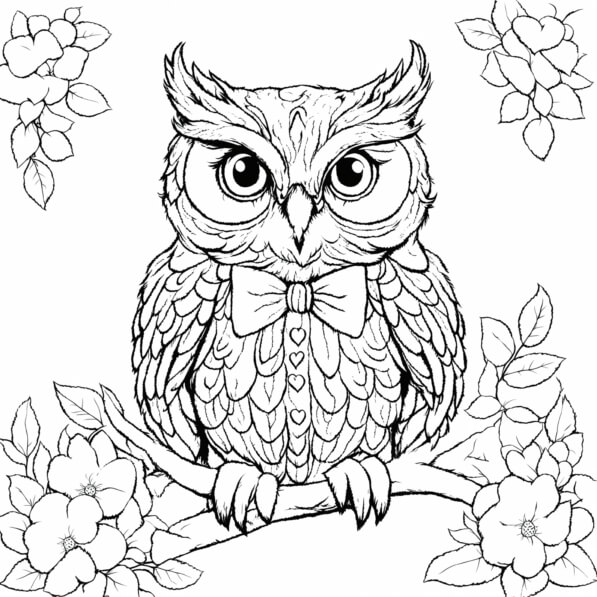 Download Whimsical Owl Illustration Coloring pages Online - Creative ...