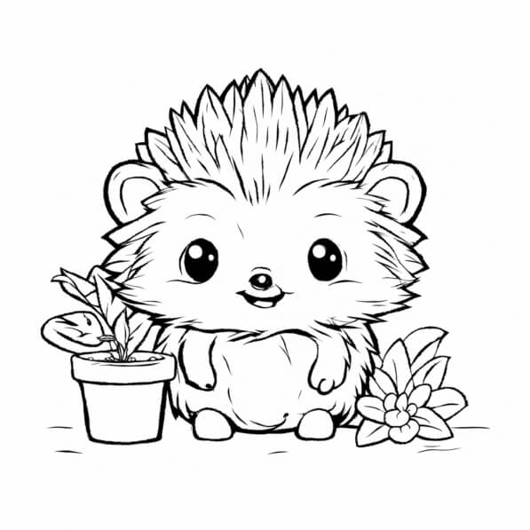 Baixe Porquinho-da-Índia Fofo com Plantas em Vaso Colorir páginas ...