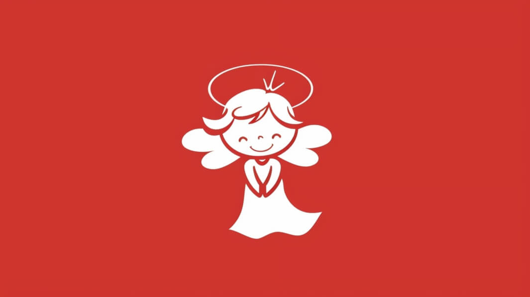 Download Stylized Angel Character on Red Background Backgrounds Online ...