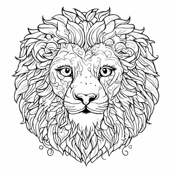 Download Intricate Lion Illustration Coloring pages Online - Creative ...