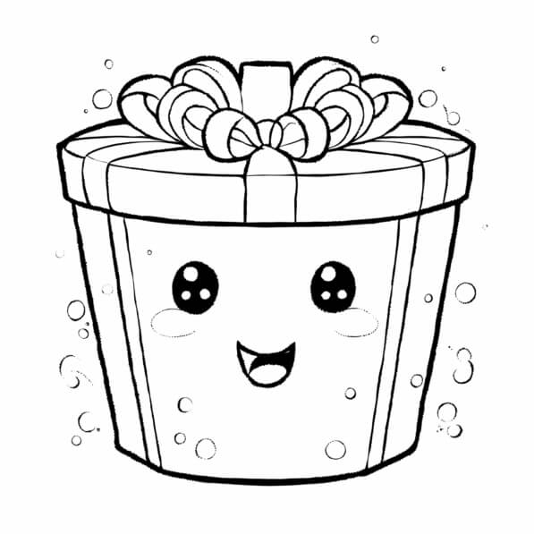 Download Cute Cartoon Gift Box Illustration Coloring pages Online ...