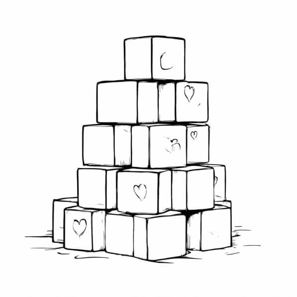 Download Stacked Blocks with Symbols Coloring pages Online - Creative ...