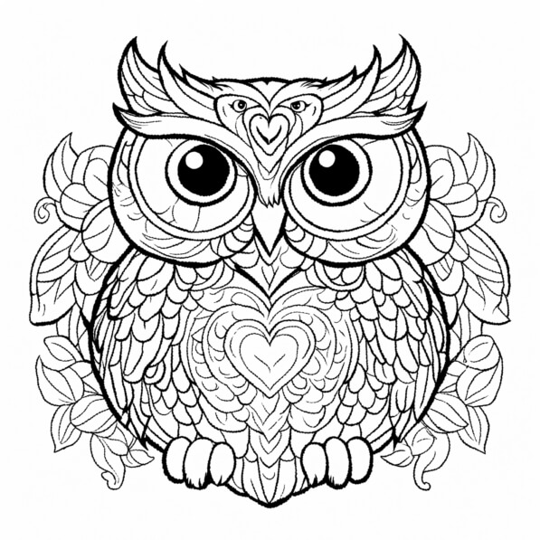Download Intricate Owl Coloring Page Design Coloring pages Online ...