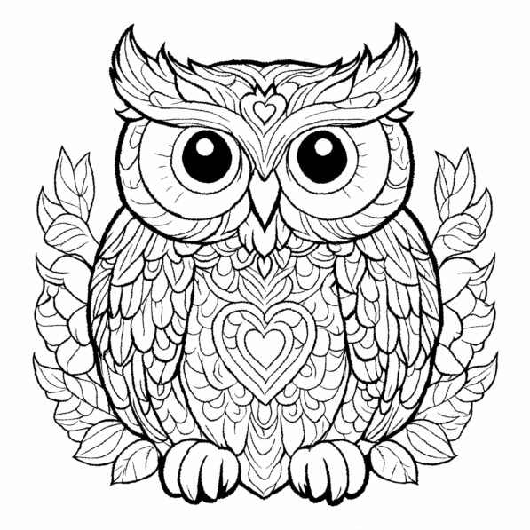 Download Intricate Owl Design for Coloring Coloring pages Online ...