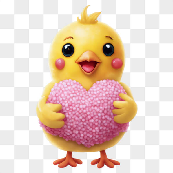 Descarga Pollito animado lindo sosteniendo un corazón Cartoons En Línea ...