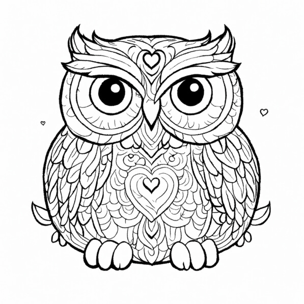 Download Intricate Owl Illustration for Coloring Coloring pages Online ...