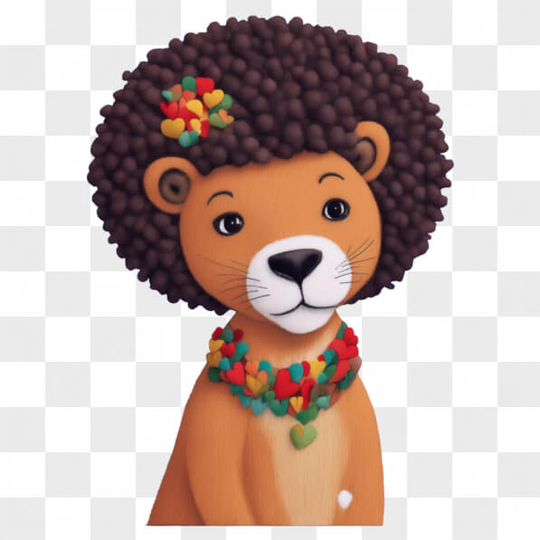 Descarga Lindo león animado con pelo rizado y collar colorido Cartoons ...