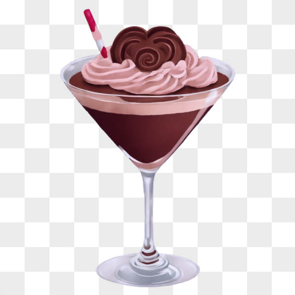 Download Chocolate Mousse Dessert in Martini Glass Cartoons Online ...