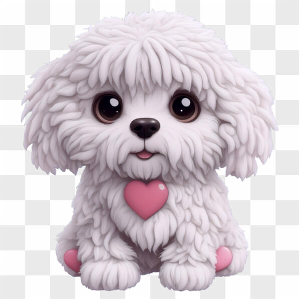 Download Schattige Fluffy Witte Hond met Hart Bedel Cartoons online op ...