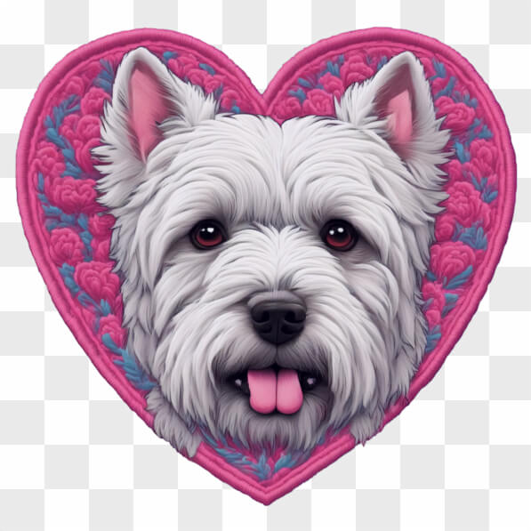 Descarga Perro blanco lindo en un diseño de corazón Cartoons En Línea ...