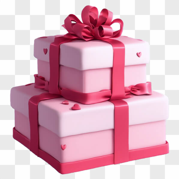 Download Stacked Gift Boxes with Pink and White Wrapping Cartoons ...