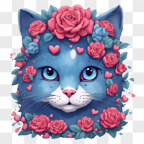 Descarga Gato Azul Caprichoso Rodeado de Rosas Cartoons En Línea ...