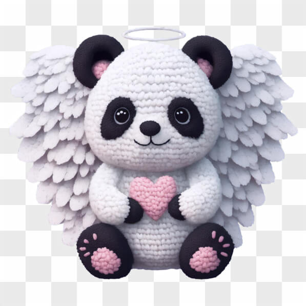 Download Angel Panda Stuffed Toy Cartoons Online - Creative Fabrica