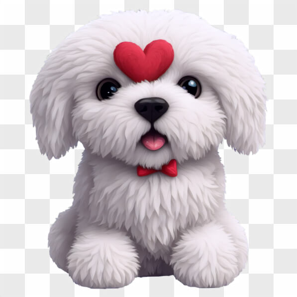 Descarga Perro Blanco Esponjoso con Corazón Cartoons En Línea ...