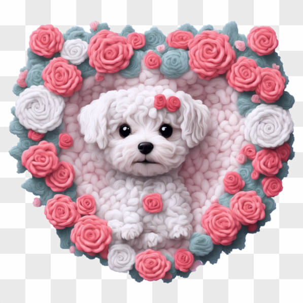 Descarga Perro blanco lindo rodeado de rosas coloridas Cartoons En ...