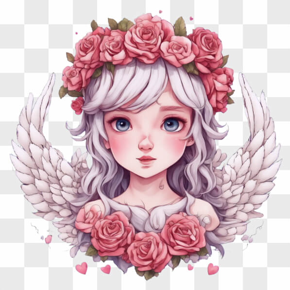 Download Enchanting Angelic Figure with Roses Cartoons Online ...