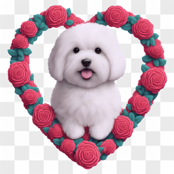 Descarga Perro blanco esponjoso rodeado de rosas Cartoons En Línea ...