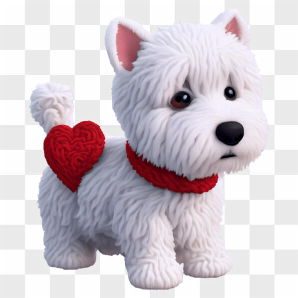 Descarga Perro blanco esponjoso y lindo con corazón Cartoons En Línea ...