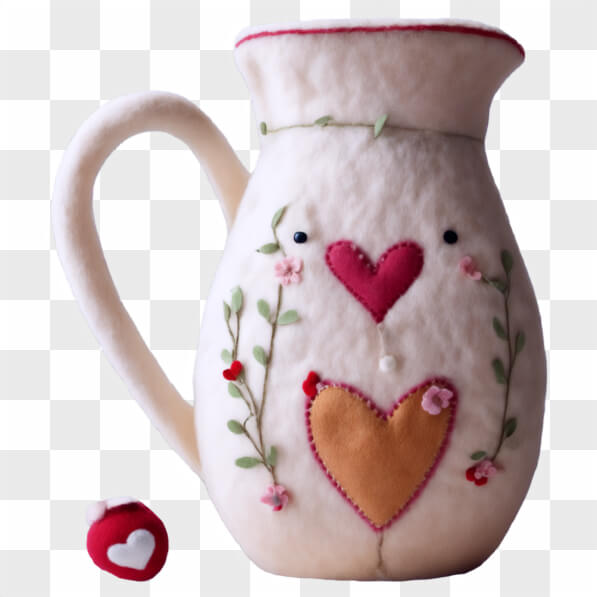 Download Whimsical Fabric Pitcher with Hearts Cartoons Online ...