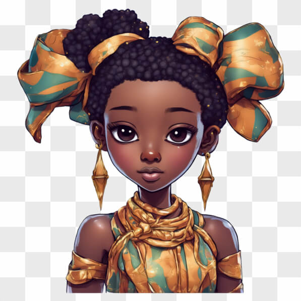 Download Illustrated Young Girl in Cultural Attire Cartoons Online ...