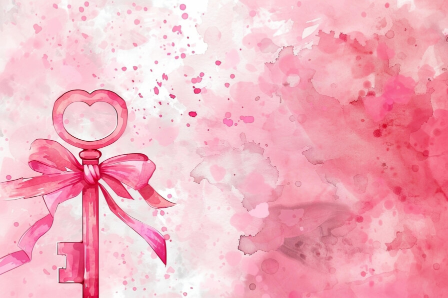 Download Pink Key with Heart-shaped Top on Abstract Pink Background ...