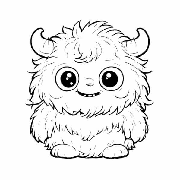 Download Cute Fluffy Monster Character Coloring pages Online - Creative ...