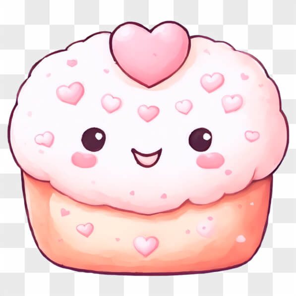 Download Kawaii Cupcake with Heart Decorations Kawaii Online - Creative ...