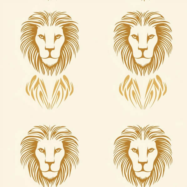 Download Stylized Lion Heads Pattern Patterns Online - Creative Fabrica