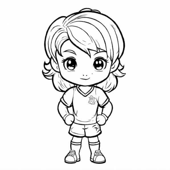 Download Chibi Character in Sports Outfit Coloring pages Online ...