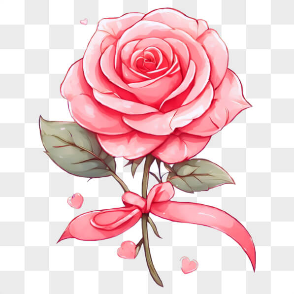 Descarga Rosa Kawaii Rosa con Cinta y Corazones Kawaii En Línea ...