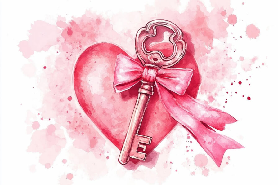 Download Key and Heart Illustration Backgrounds Online - Creative Fabrica