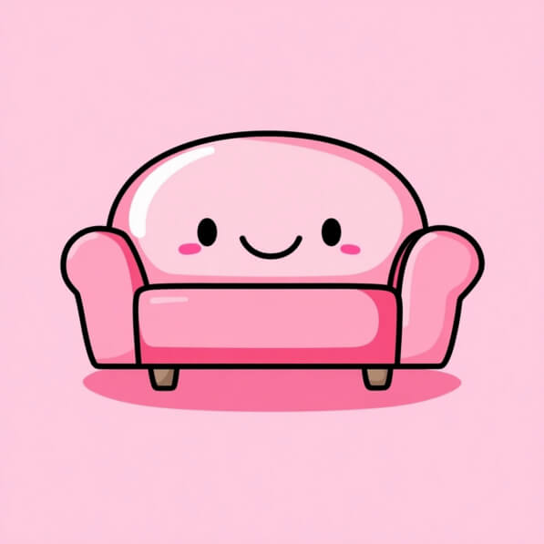 Download Cute Pink Animated Sofa Backgrounds Online - Creative Fabrica