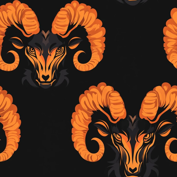 Download Stylized Ram Heads Pattern Patterns Online - Creative Fabrica