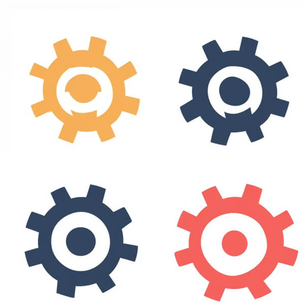Download Stylized Gear Icons in Various Colors Patterns Online ...
