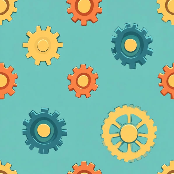 Download Colorful Gears on Teal Background Patterns Online - Creative ...