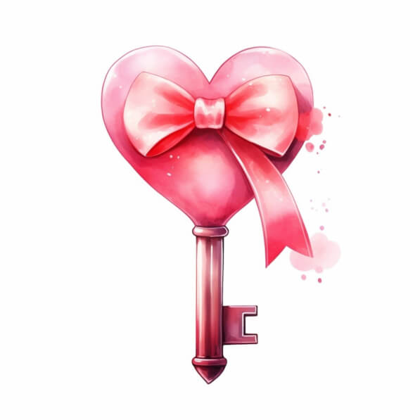 Download Heart-shaped Key with Bow Backgrounds Online - Creative Fabrica