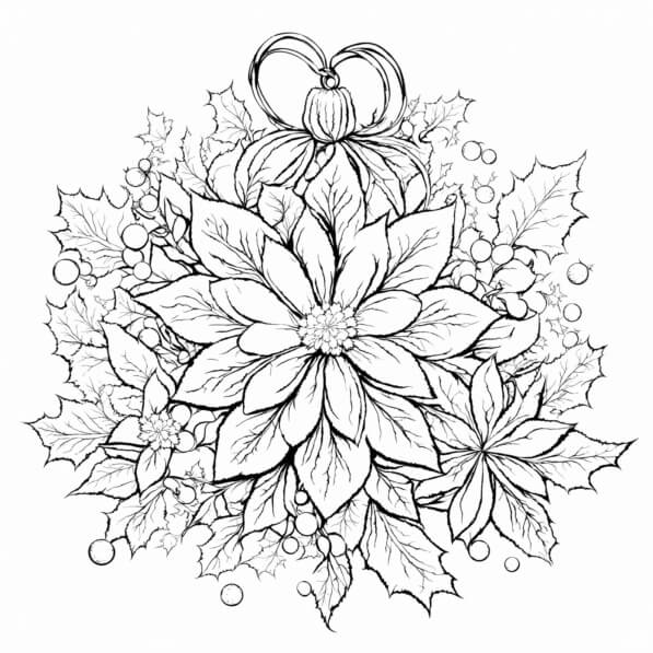 Download Holiday Flower Arrangement Coloring Page Coloring pages Online ...