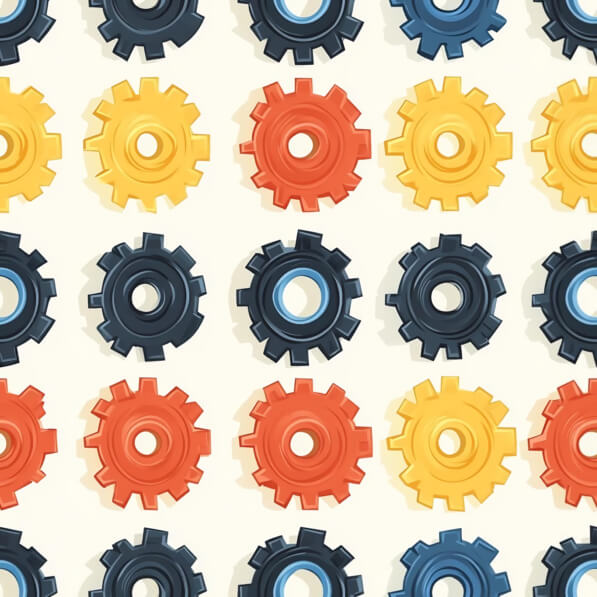 Download Colorful Gear Pattern Patterns Online - Creative Fabrica