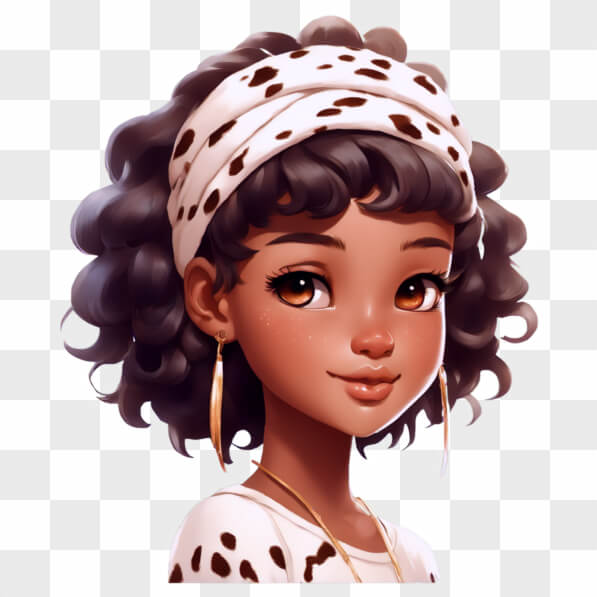 Download Kawaii Character with Curly Hair and Spotted Accessories ...